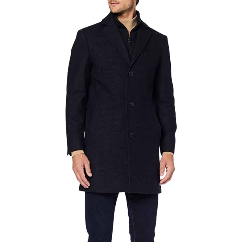 Roy Robson Overcoat With Zip In Insert - Dark Navy | Menswear Online