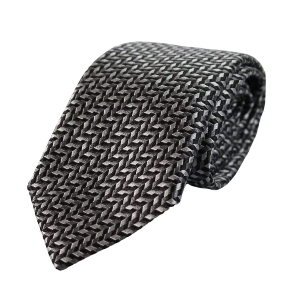 EMPORIO ARMANI Silver Diamond Pattern Tie | Menswear Online