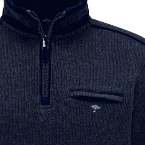 Fynch-Hatton Half Zip Midnight Navy Knit Jumper | Menswear Online