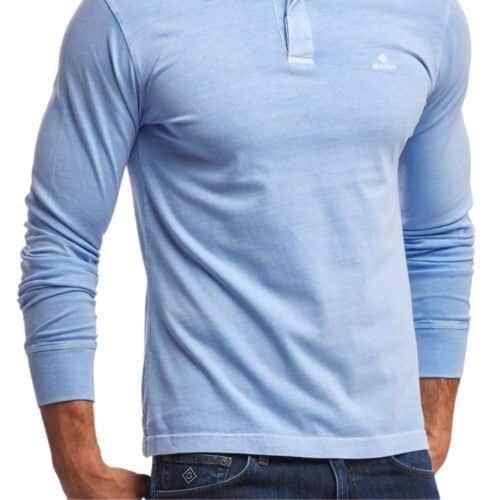 Gant Sun Faded Blue Long Sleeve Rugger | Menswear Online