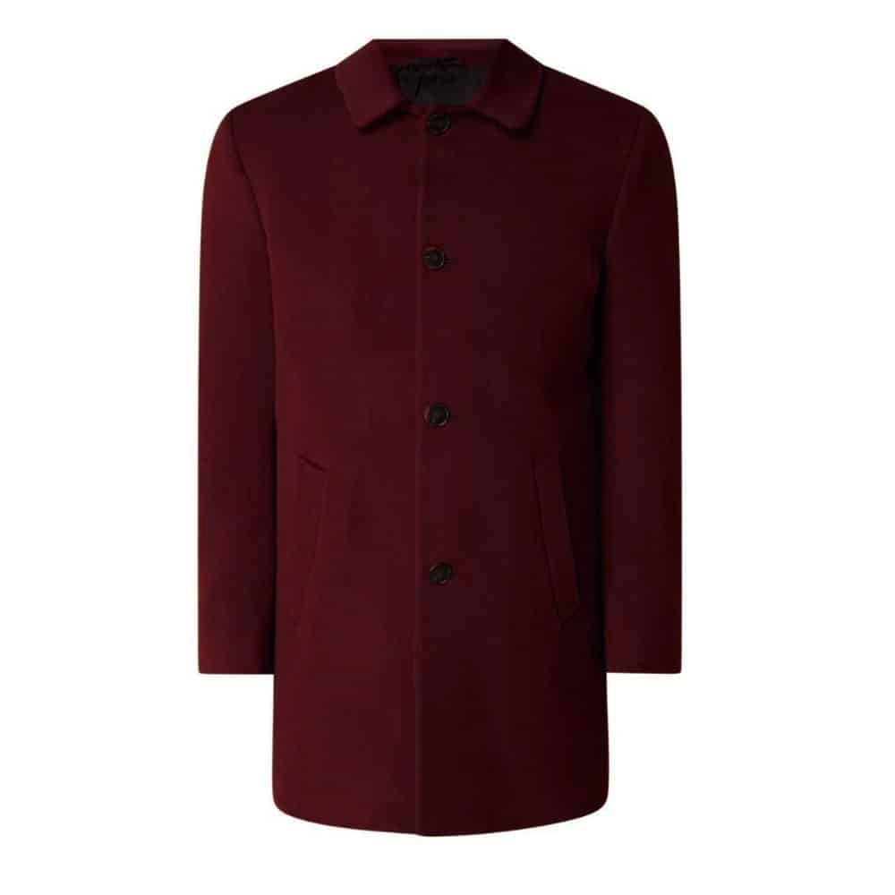 Roy Robson Cashmere Overcoat Burgundy | Menswear Online
