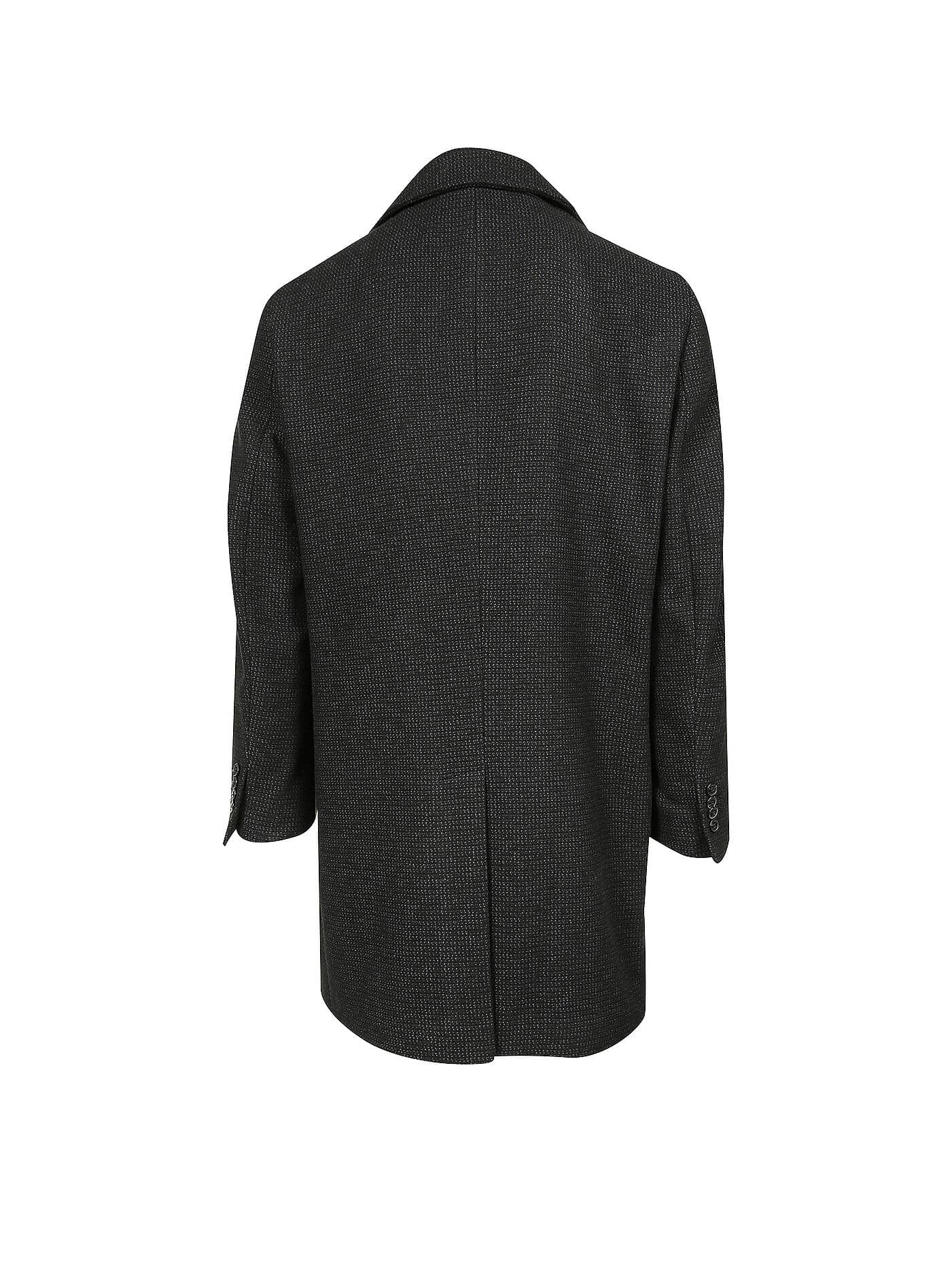 Roy Robson Overcoat With Zip Insert Navy Small Check | Menswear Online