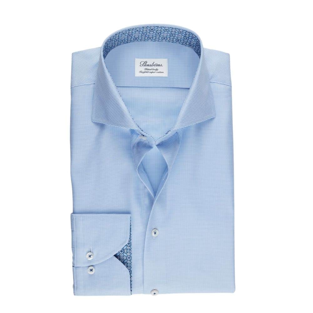 Stenstroms Contemporary Light Blue Patterned Shirt | Menswear Online