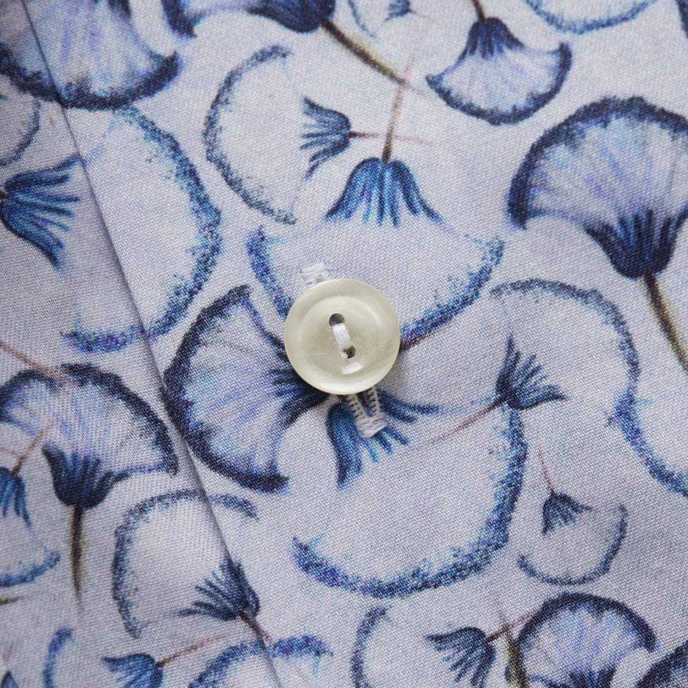 Eton Shirt Papyrus Print Pattern - Blue | Menswear Online