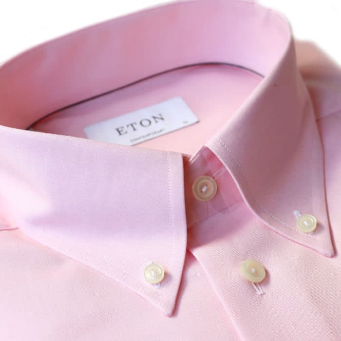 Eton Shirt Button Down Collar Pink | Menswear Online