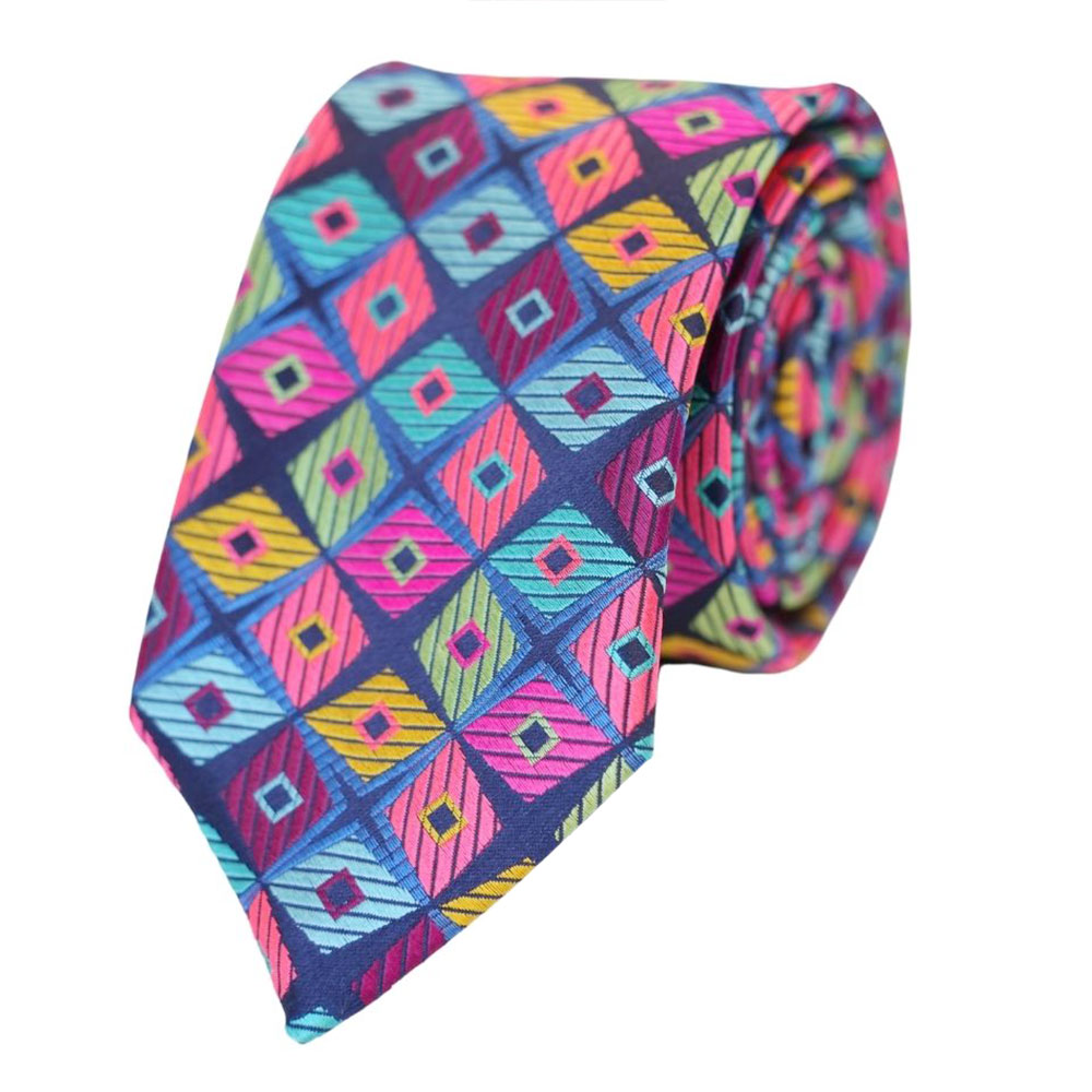 Van Buck Multi Colour Big Diamond Pattern Tie | Menswear Online