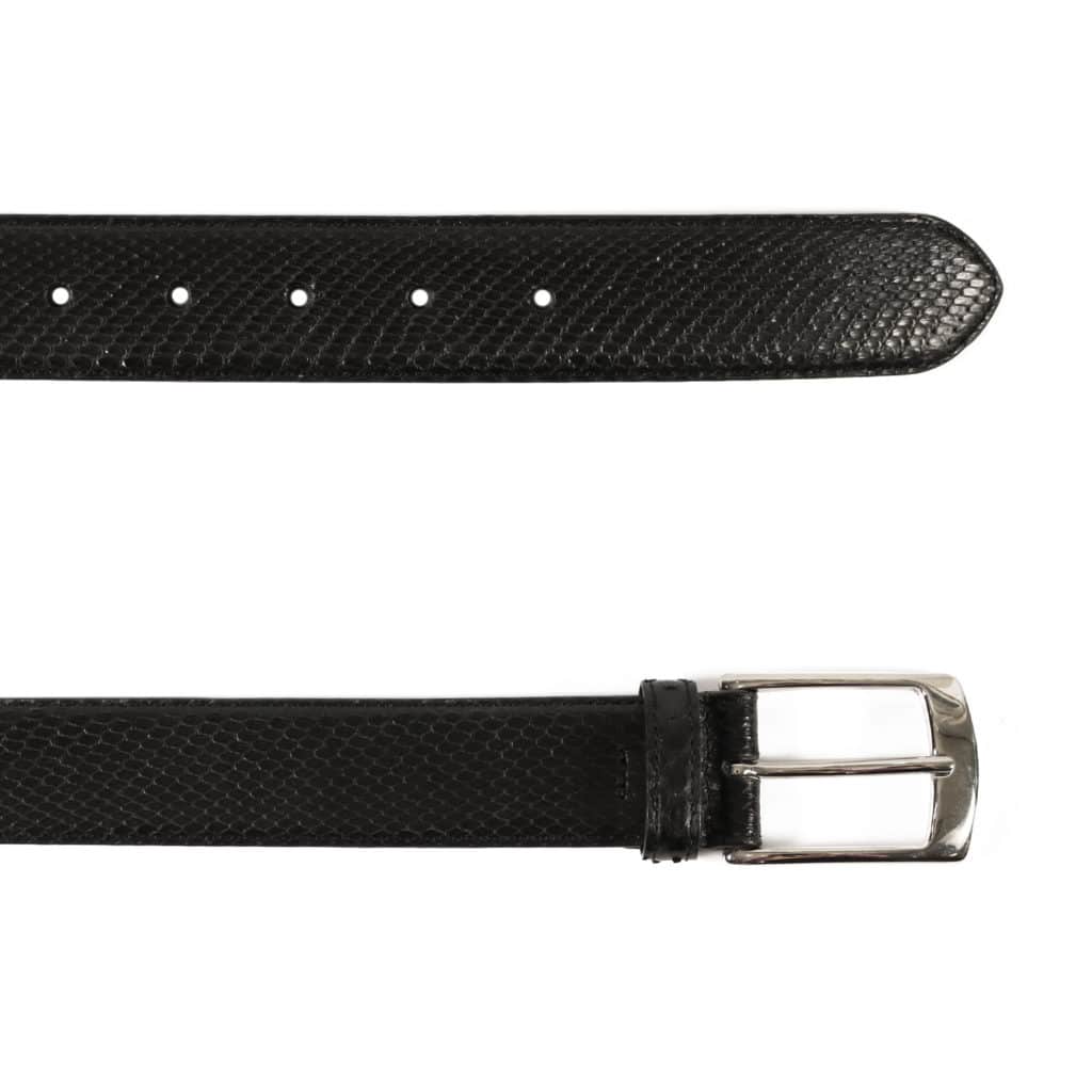 LEYVA Black Snakeskin Belt | Menswear Online