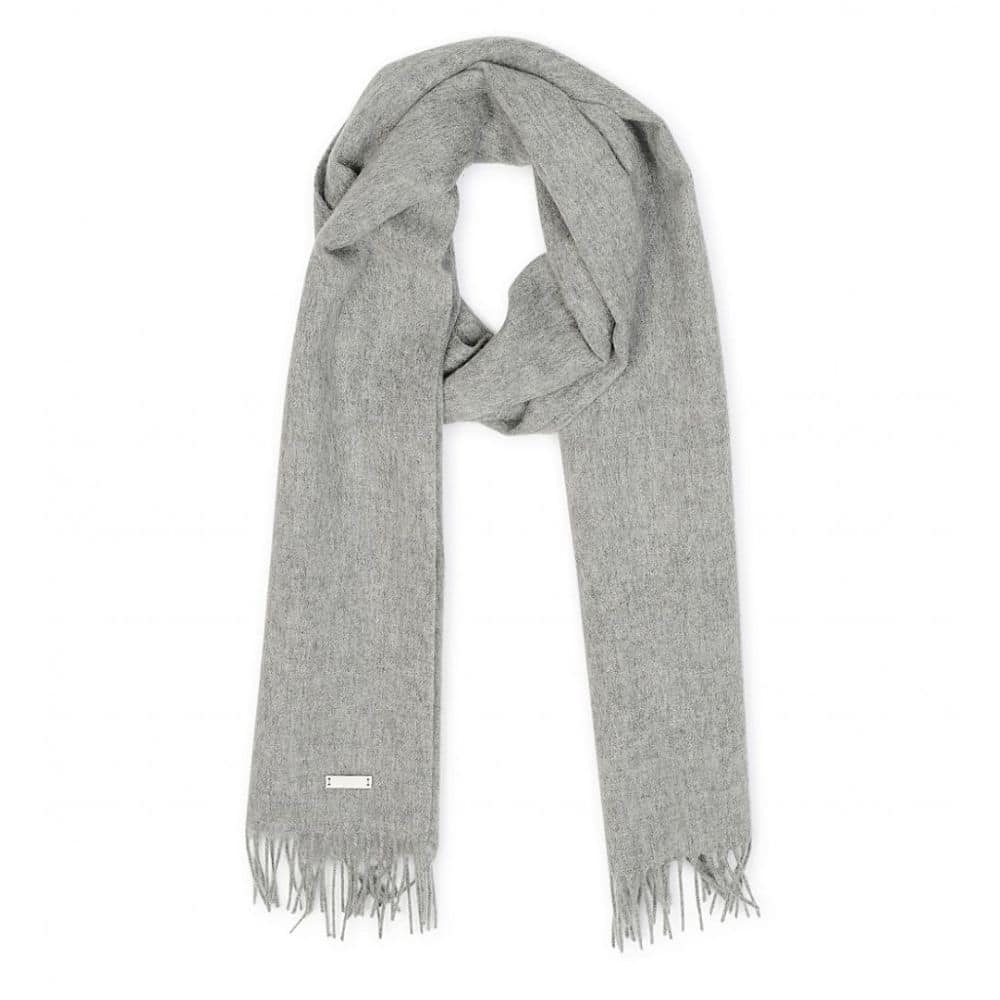 BOSS HEROSO GREY WOOL SCARF | Menswear Online