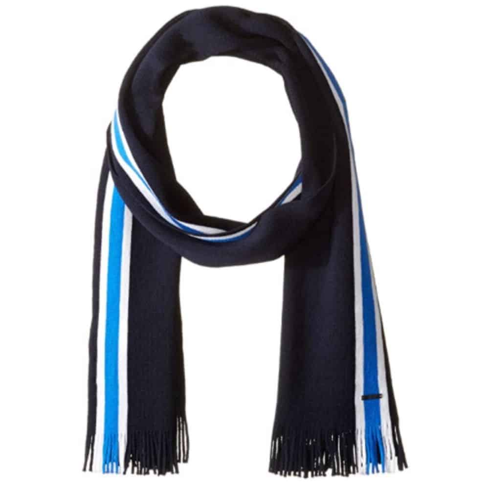 BOSS FADOR SCARF NAVY/WHITE STRIPE | Menswear Online