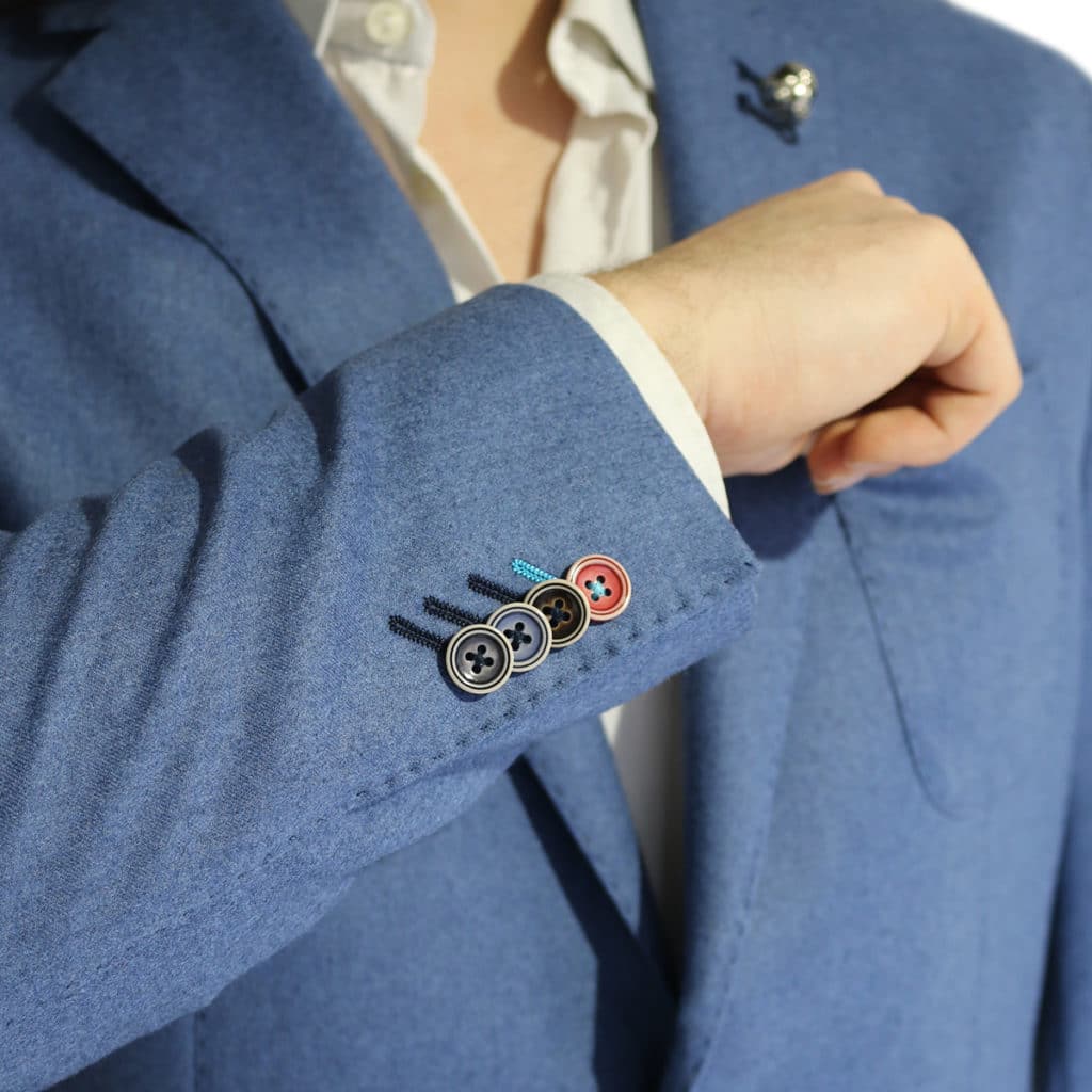 BRITISH INDIGO Blue Wool Jacket | Menswear Online