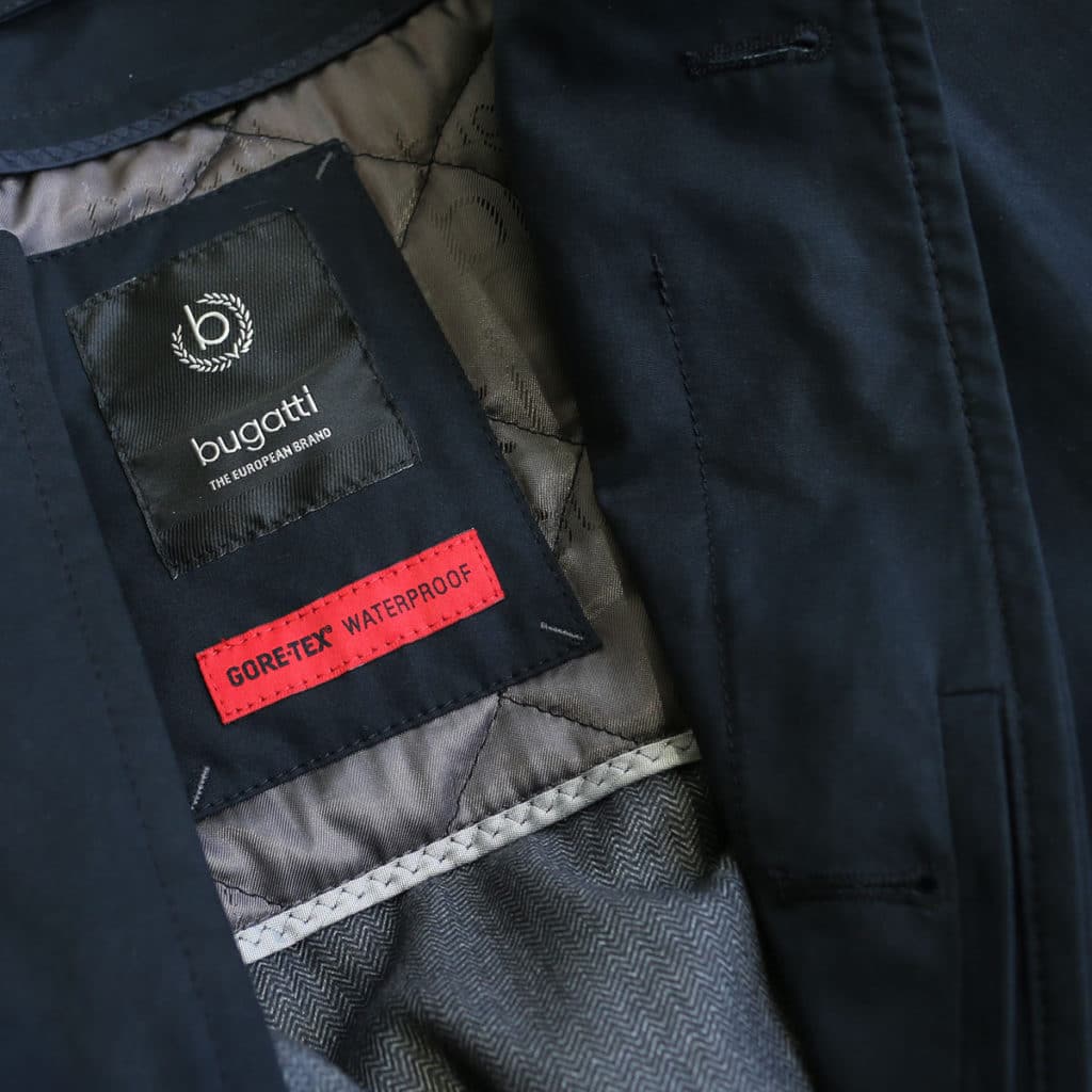 BUGATTI TECH TWILL NAVY RAINCOAT | Menswear Online