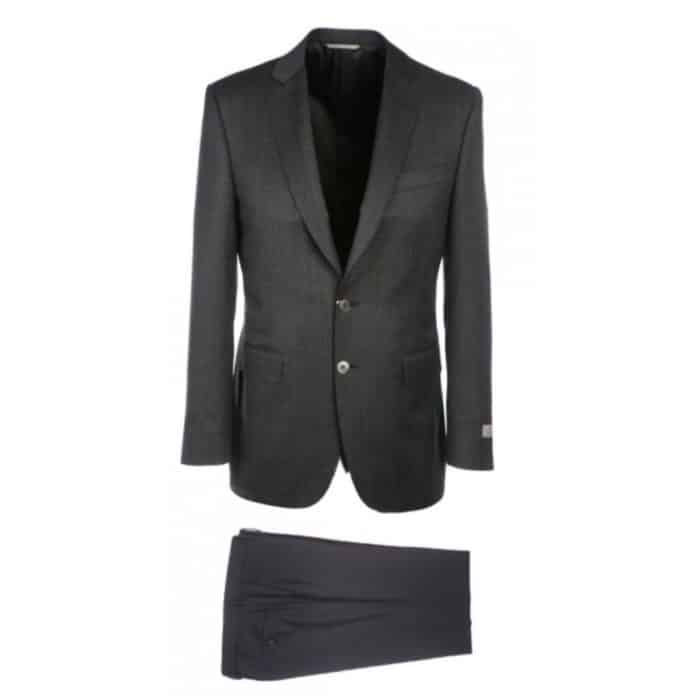 CANALI Charcoal Wool Pinhead Suit | Menswear Online