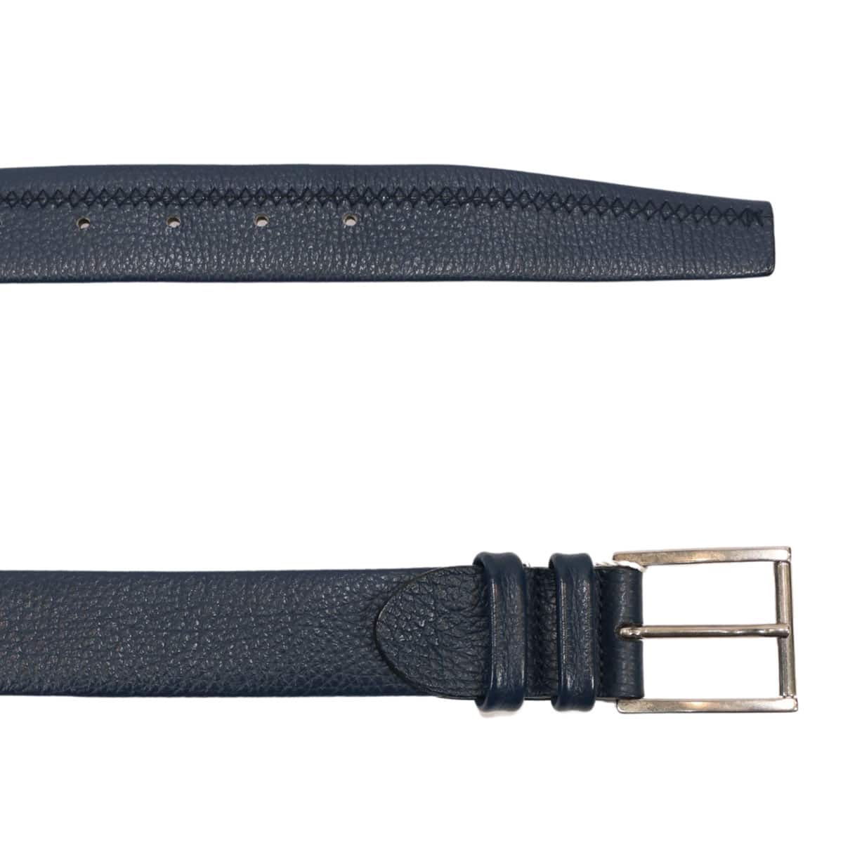 CANALI NAVY STITCHED BELT | Menswear Online