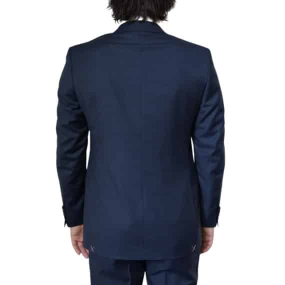 Canali Pure Wool Pick & Pick Navy Blue Suit | Menswear Online