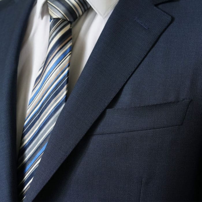 Canali Pure Wool Pick & Pick Navy Blue Suit | Menswear Online