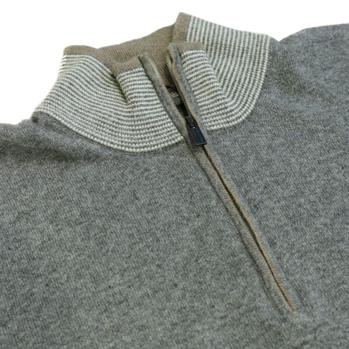 CODICE GREY HALF ZIP JUMPER | Menswear Online