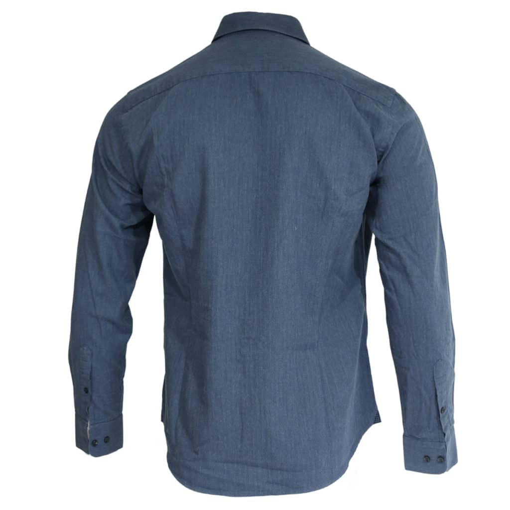 HACKETT HERRINGBONE INDIGO SHIRT | Menswear Online