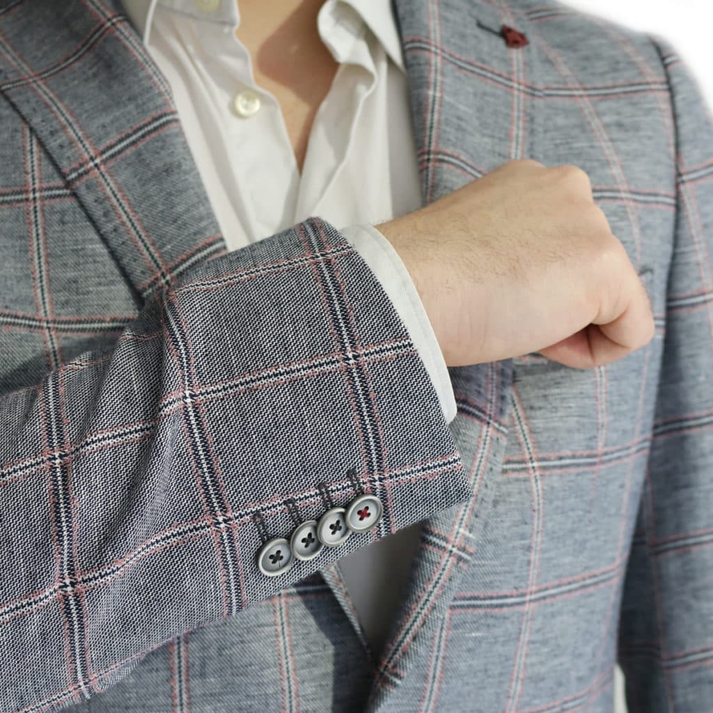 ROY ROBSON WINDOWPANE GREY JACKET | Menswear Online