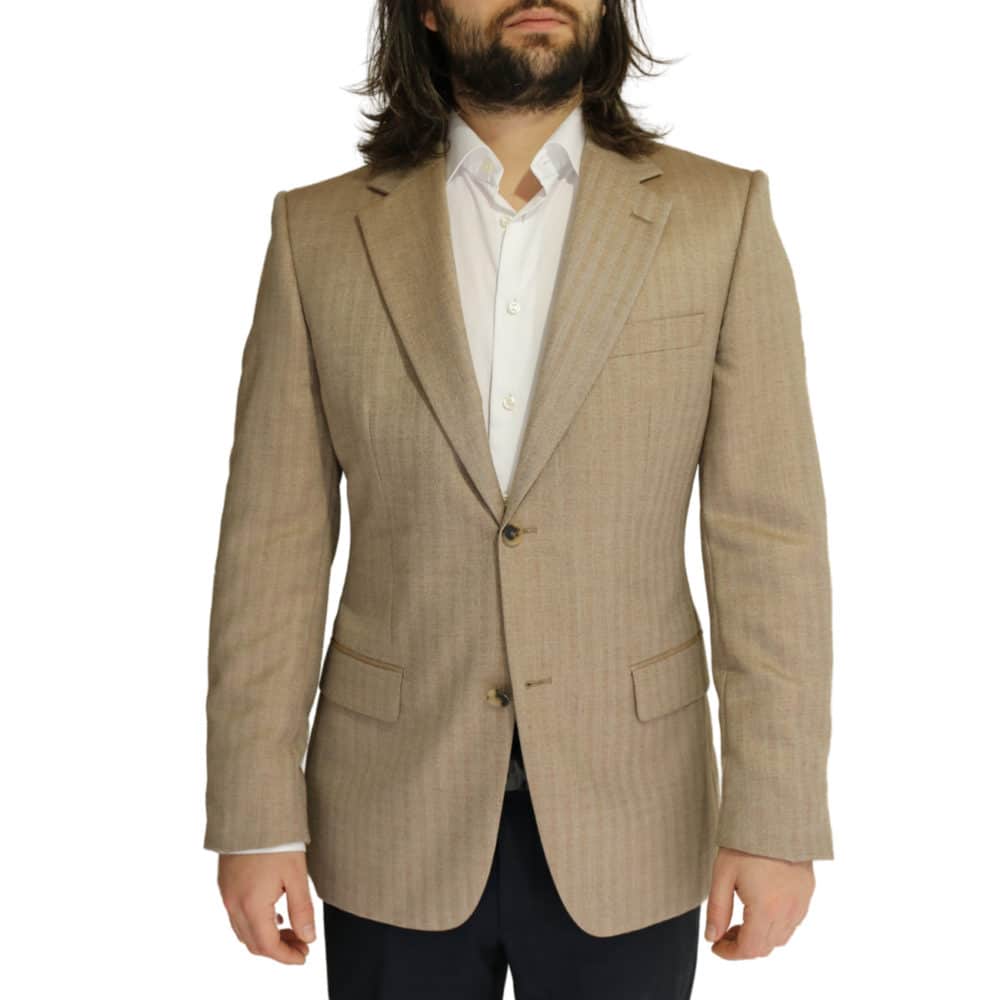 BOSS GILBERT HERRINGBONE SAND JACKET | Menswear Online