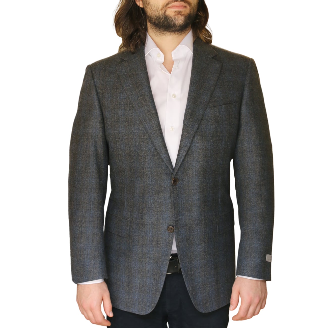 CANALI CHARCOAL WINDOWPANE SMART JACKET | Menswear Online