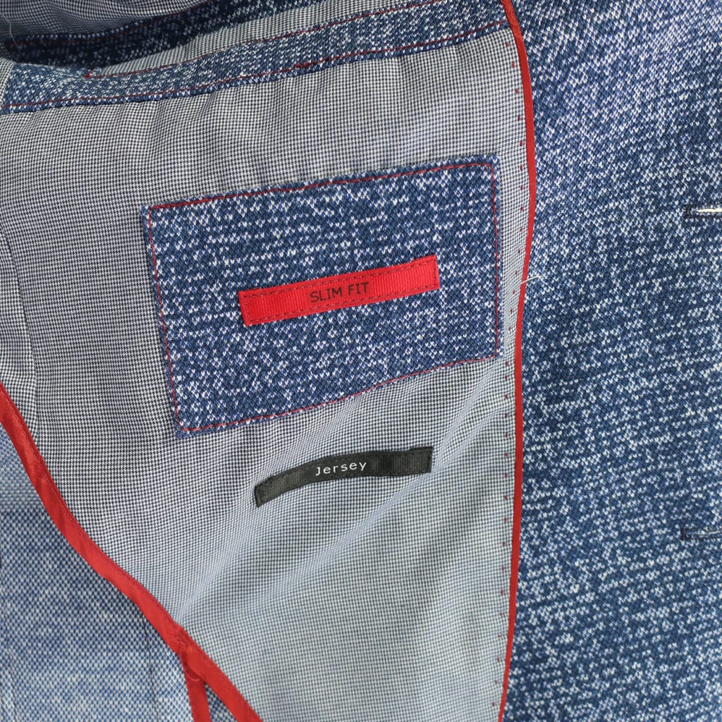 ROY ROBSON MICRO PATTERN BLUE JERSEY JACKET | Menswear Online