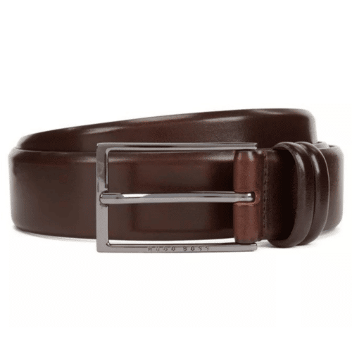 BOSS CARMELLO BROWN LEATHER BELT | Menswear Online