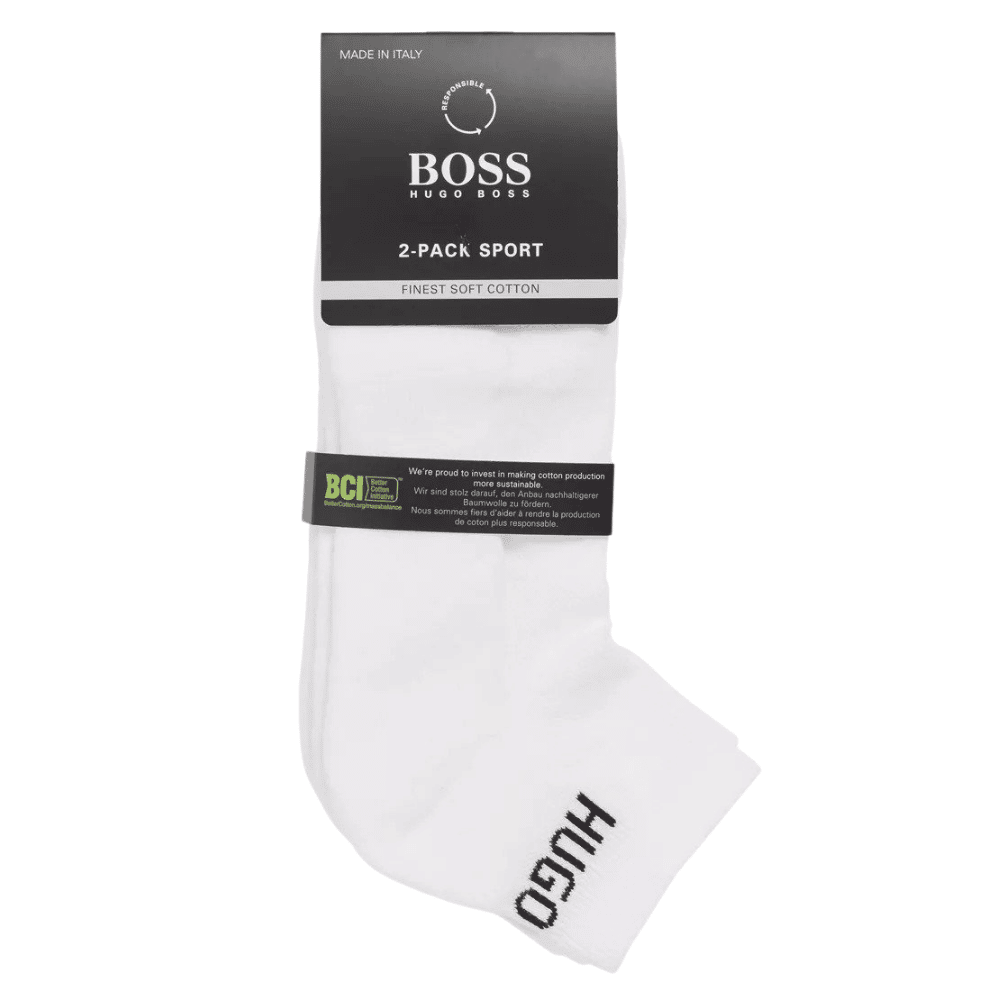 BOSS 2-pack White Sports Socks | Menswear Online