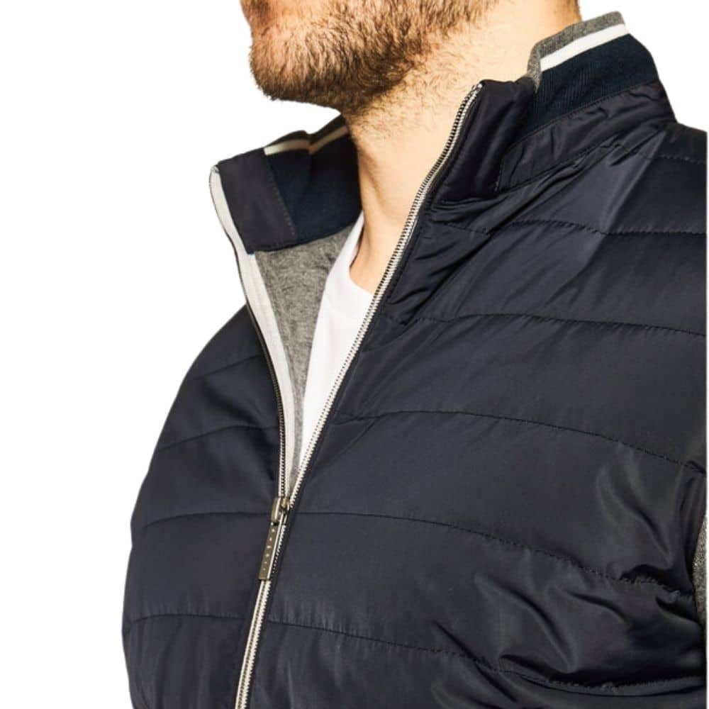 BUGATTI KNITTED Navy HYBRID JACKET | Menswear Online
