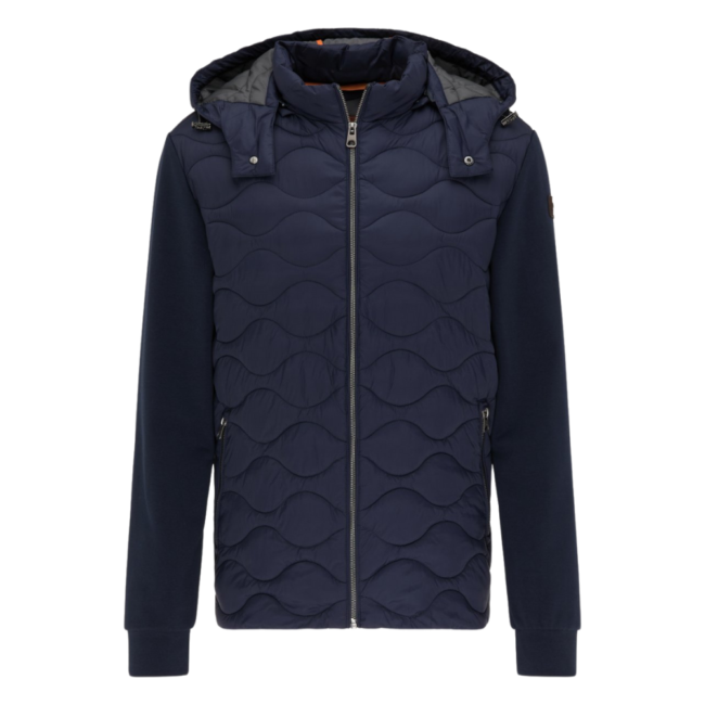 FYNCH-HATTON NAVY HYBRID QUILTED JACKET | Menswear Online