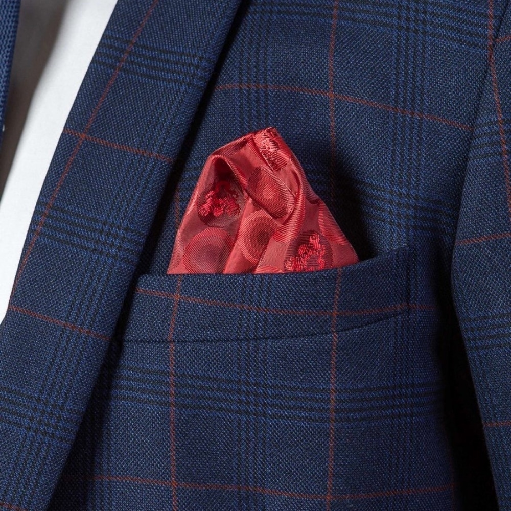 ROY ROBSON WINDOWPANE NAVY THREE PIECE SUIT | Menswear Online