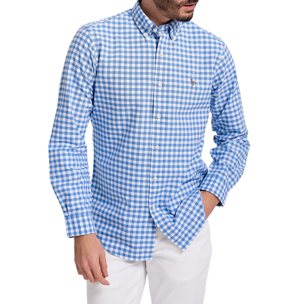 Polo Ralph Lauren Blue Check Shirt | Menswear Online