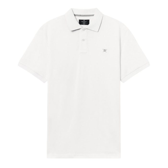 Hackett Optic White Cotton Polo Shirt | Menswear Online