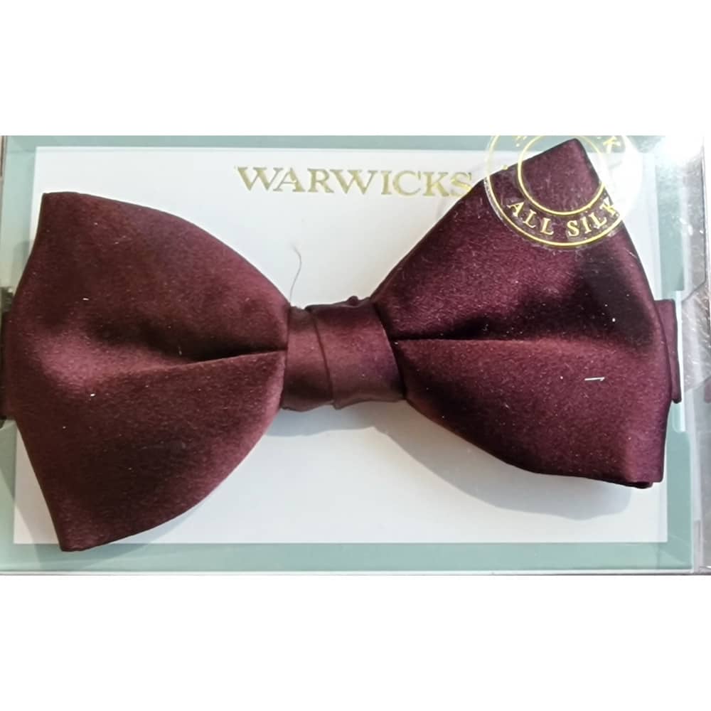WARWICKS BURGUNDY SILK BOW TIE | Menswear Online