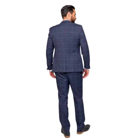 Marc Darcy Drake Navy Check Three Piece Suit | Menswear Online