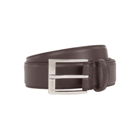 BOSS Mapson Dark Brown Leather Jacket With Two-Way Zip | Menswear Online