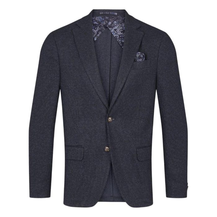 SAND Copenhagen Jacquard Jersey Navy Jacket | Menswear Online