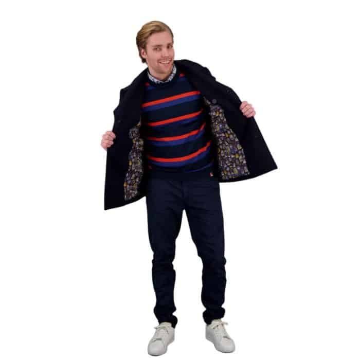 A Fish Named Fred Navy Short Pea Coat | Menswear Online
