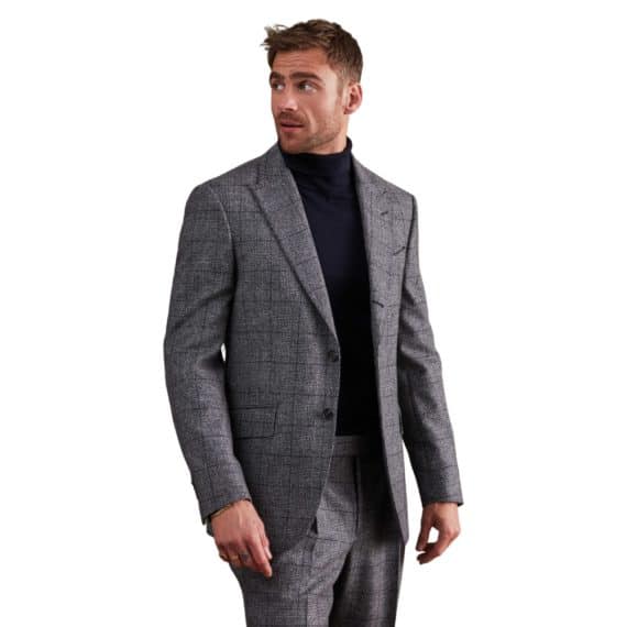 Richard James Mayfair Lovaton Window Checked Charcoal Suit | Menswear ...