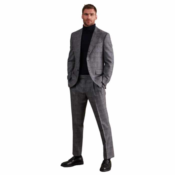 Richard James Mayfair Lovaton Window Checked Charcoal Suit | Menswear ...