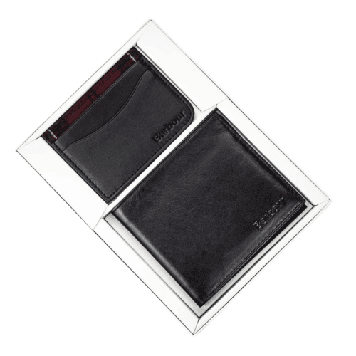 Barbour Black Wallet And Card Holder Set | Menswear Online