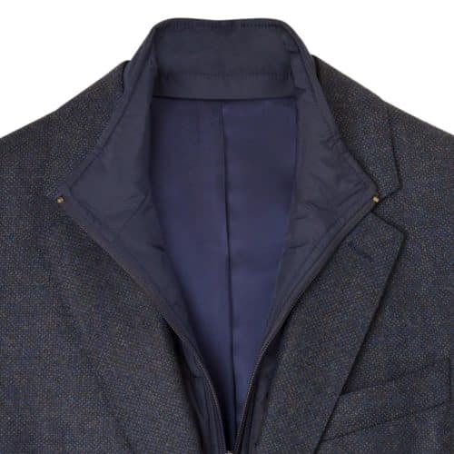 Hackett Speckled Detachable Insert Navy Jacket | Menswear Online