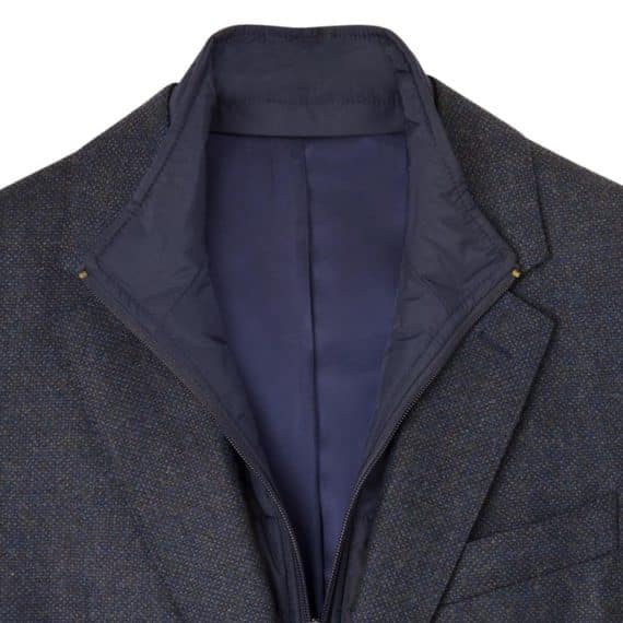 Hackett Speckled Detachable Insert Navy Jacket | Menswear Online