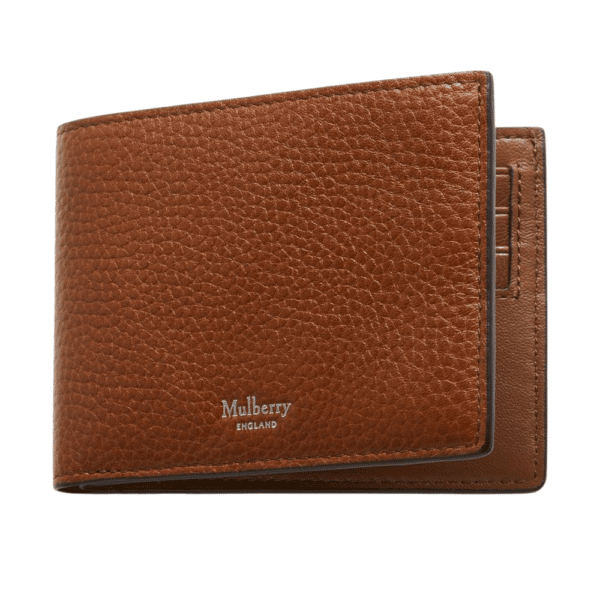 MULBERRY 8 CARD WALLET OAK DAISY SMALL CLASSIC GRAIN | Menswear Online