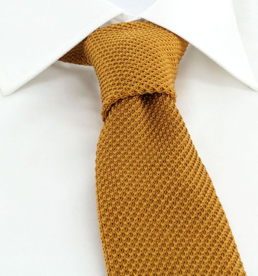 Warwicks Golden Silk Knitted Tie | Menswear Online