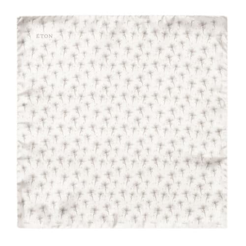 ETON Light Grey Floral Silk Pocket Square | Menswear Online