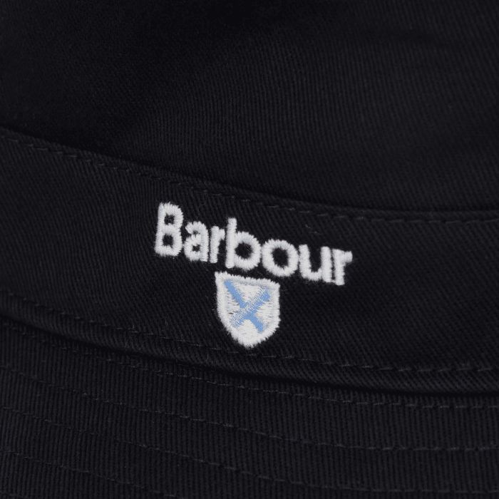 BARBOUR CASCADE BLACK BUCKET HAT | Menswear Online