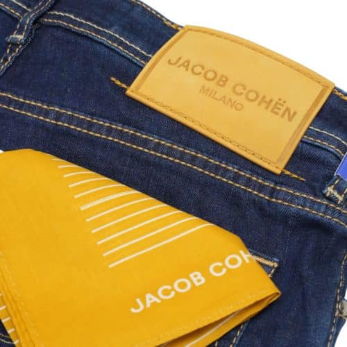 Jacob Cohën Milano Yellow Badge Dark Blue Jeans | Menswear Online
