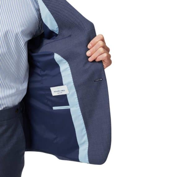 Richard James Mayfair Wilder Birdseye Blue Suit | Menswear Online
