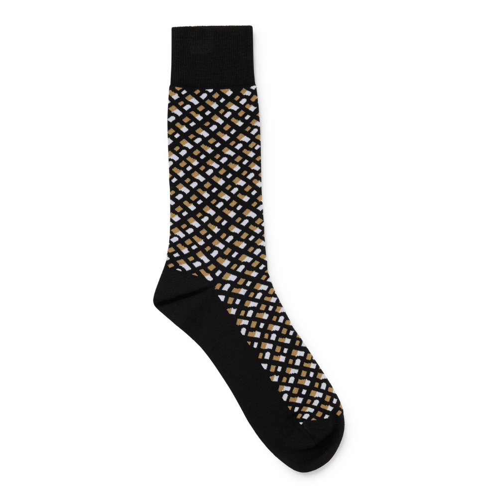 BOSS MONOGRAM-MOTIF SOCKS IN A MERCERISED COTTON BLEND | Menswear Online