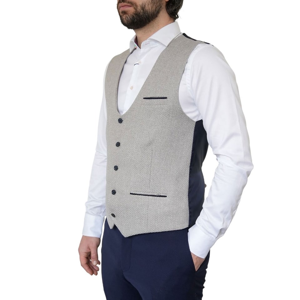 Benetti Simon Comfort Fit Beige Waistcoat | Menswear Online